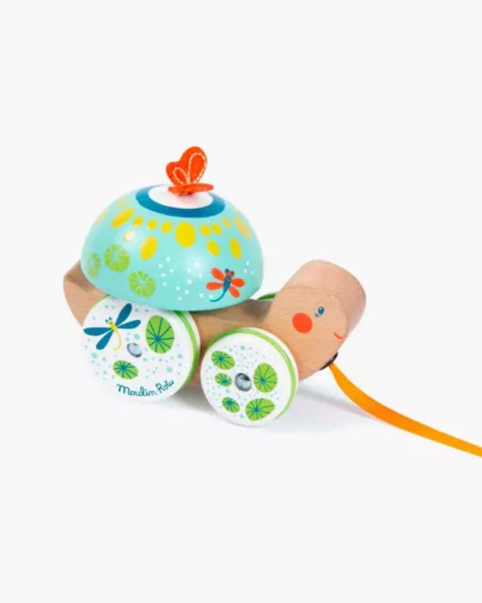 Turtle Wooden Pull Toy | Moulin Roty | The Blue Zebra